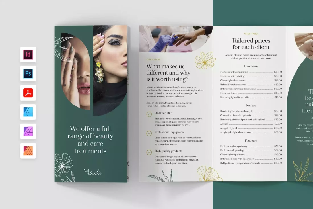 Nail Salon Brochure Tri Fold Template | Design Shack