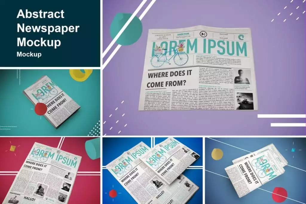 Abstract Newspaper Mockup Template | Design Shack