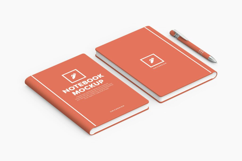 Notebook Mockups Front & Back | Design Shack