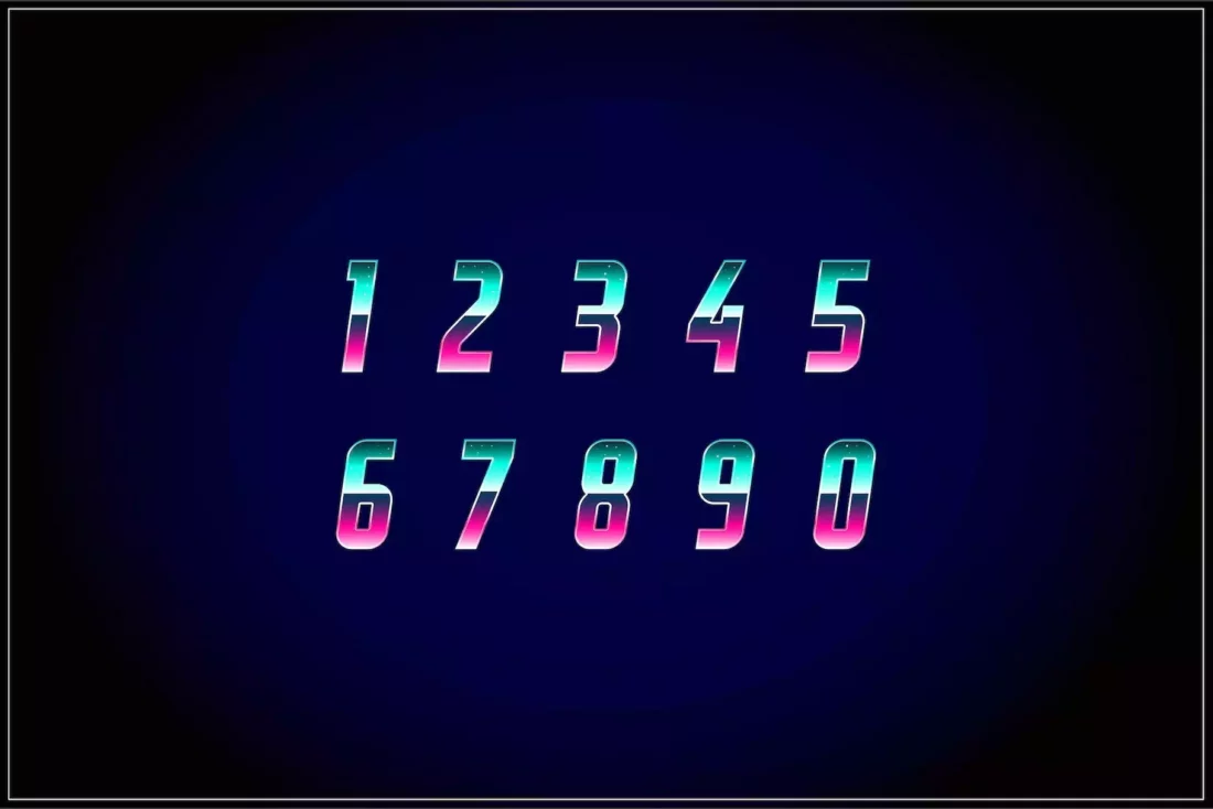 Vaporfuturism Trendy Number Font | Design Shack