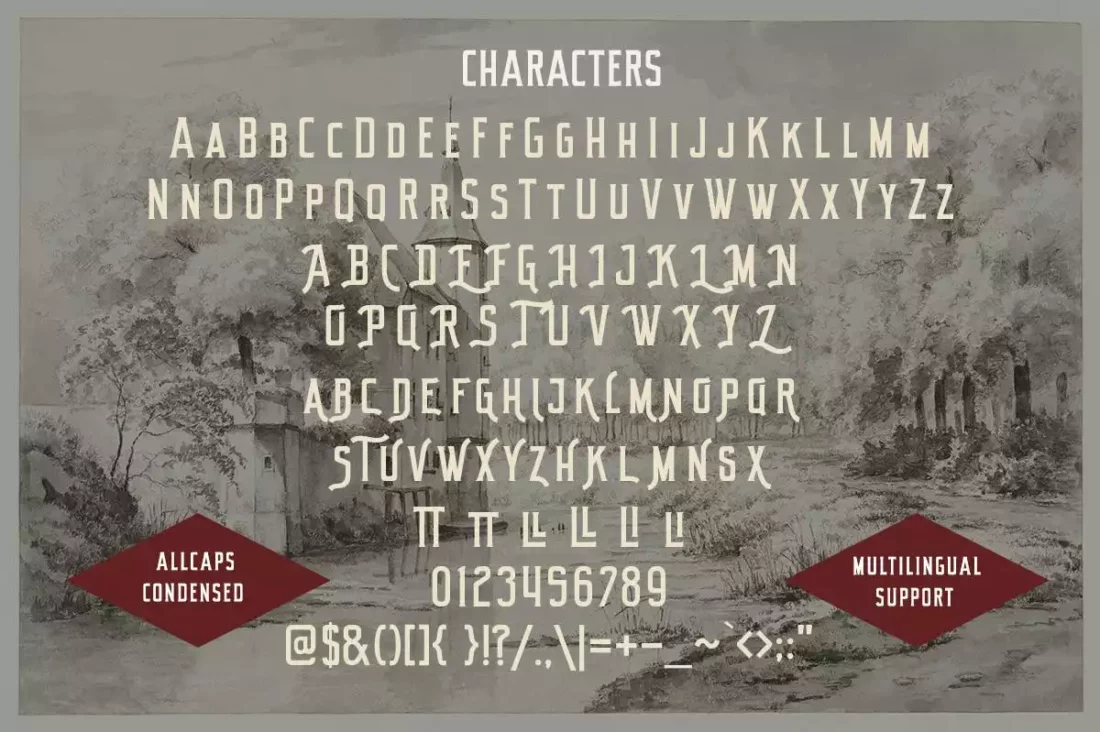 Rosterine Condensed Number Font | Design Shack