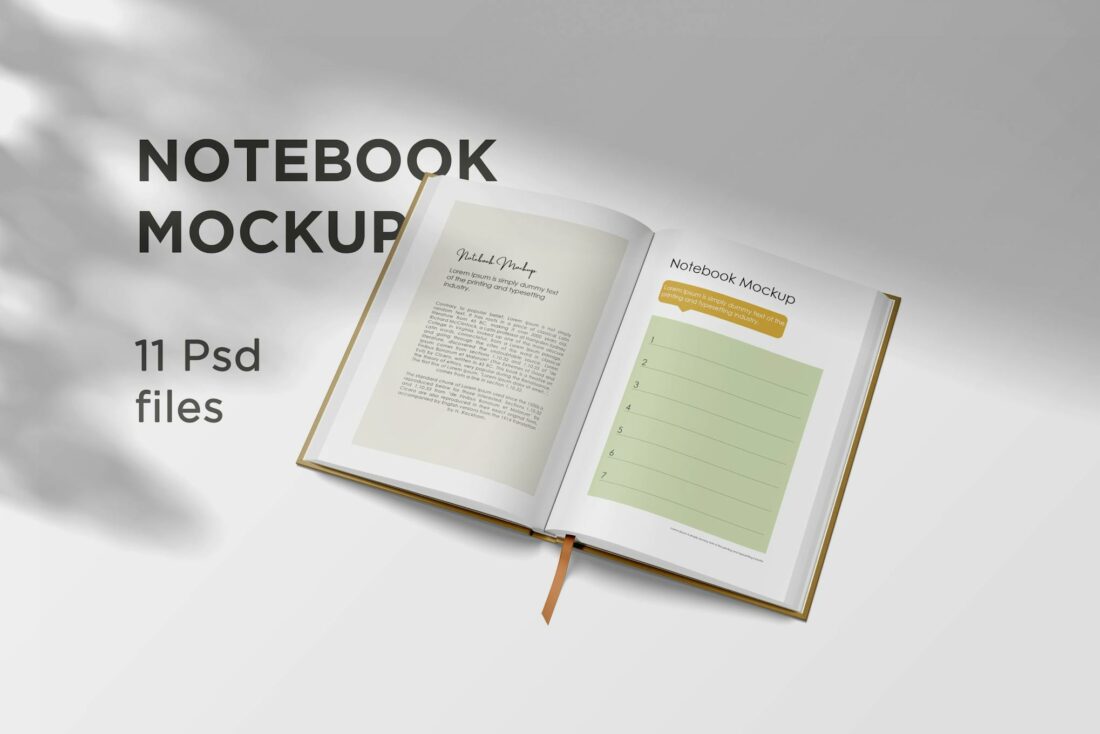 Open Notebook Mockup Set Design Shack