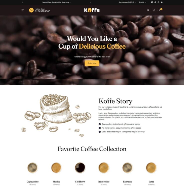 20+ Best Shopify Themes for Coffee Stores - Shack Design
