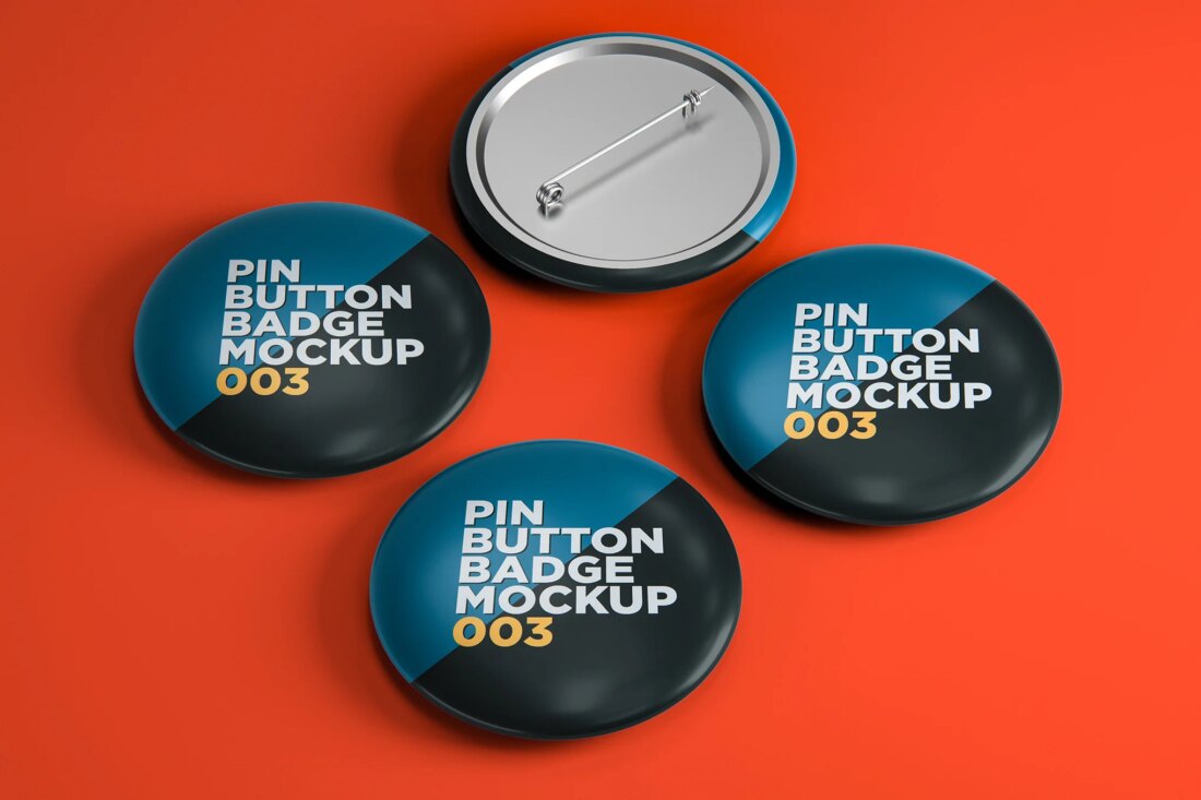 25+ Pin & Badge Mockup Templates | Design Shack