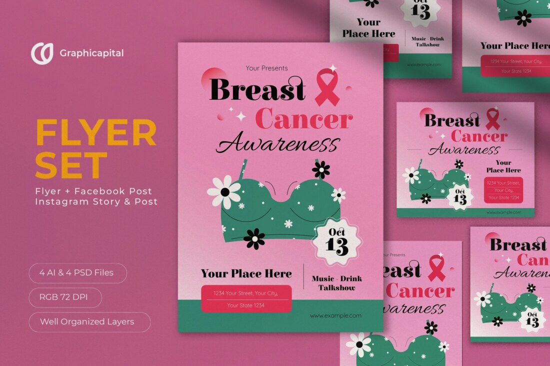 Designing for Breast Cancer Awareness Month: Templates, Graphics & More ...