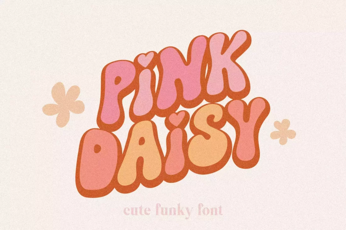 Pink Daisy Funky Font | Design Shack