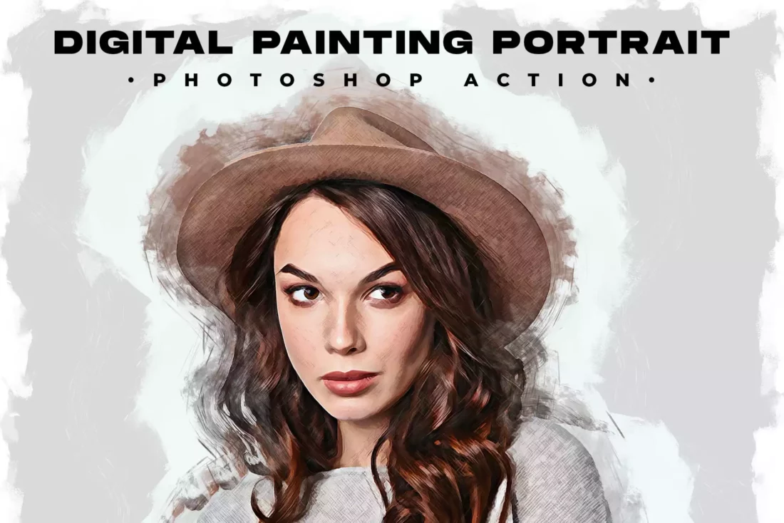 Digital Painting Portrait Effects Photoshop Action | Design Shack