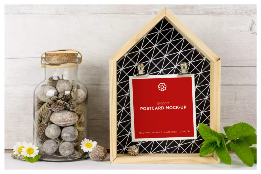 Square Postcard Mockup Template | Design Shack