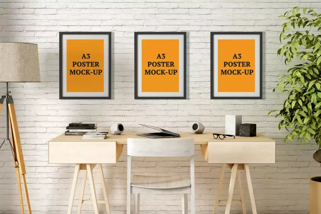 Home Office Poster Mockup Template | Design Shack