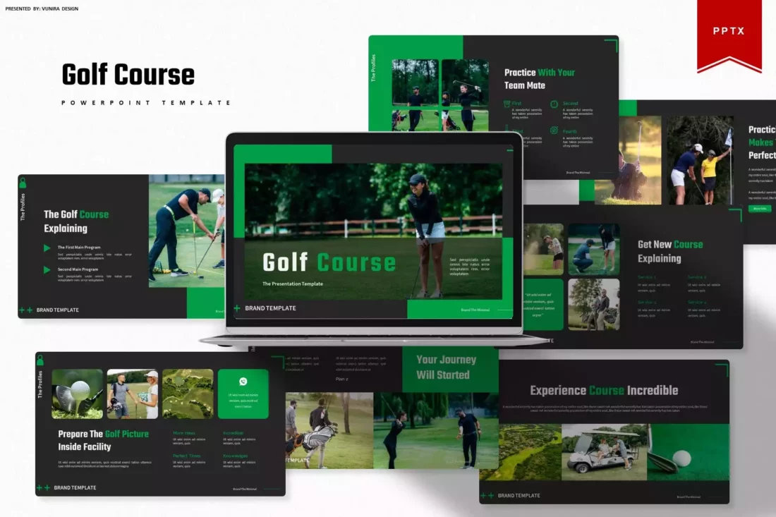 Golf Course – Dark PowerPoint Template | Design Shack