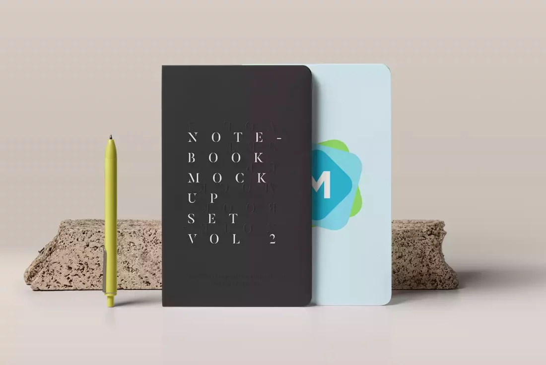 Professional Notebook & Pen Mockup | Design Shack