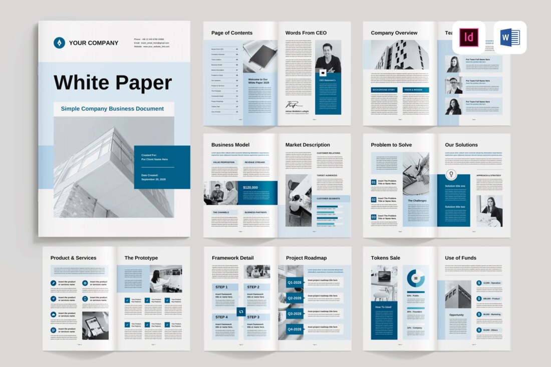 45+ Best White Paper Templates for Word & InDesign | Design Shack