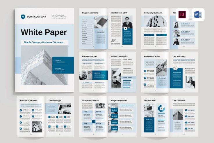 45+ Best White Paper Templates for Word & InDesign | Design Shack