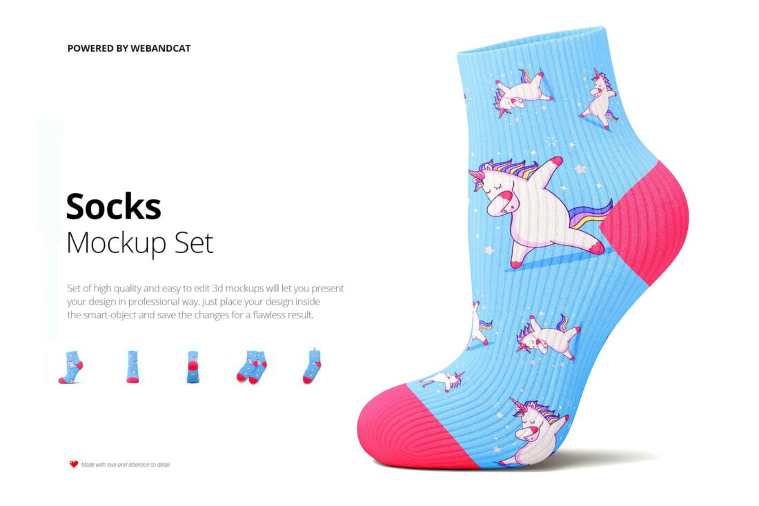Realistic 3D Sock Mockup | Design Shack