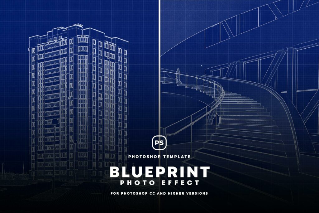 20+ Photoshop Blueprint Effects & Actions | Design Shack