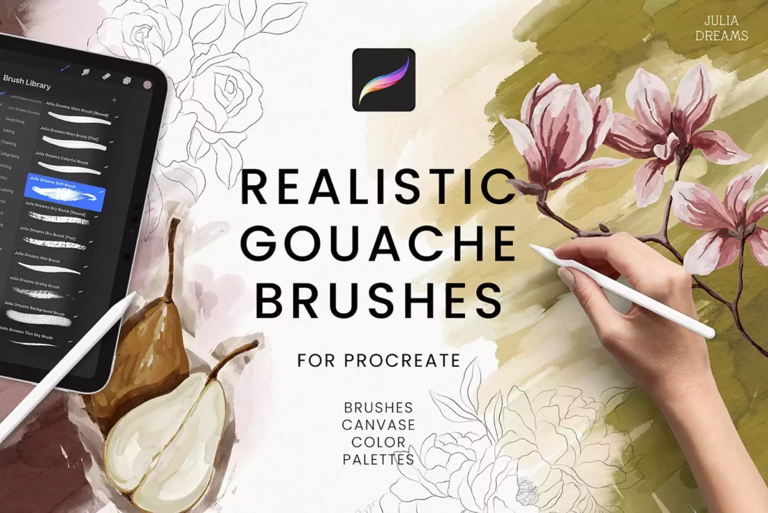Realistic Gouache Brushes | Design Shack