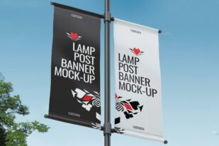 Realistic Lamp Post Banner Template | Design Shack