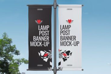 Realistic Lamp Post Banner Template | Design Shack