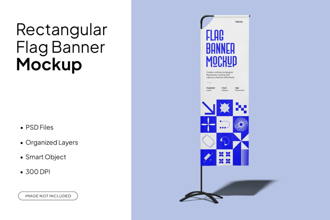 Rectangular Flag Mockup | Design Shack