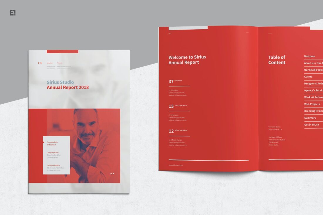 Red Annual Report Template | Design Shack