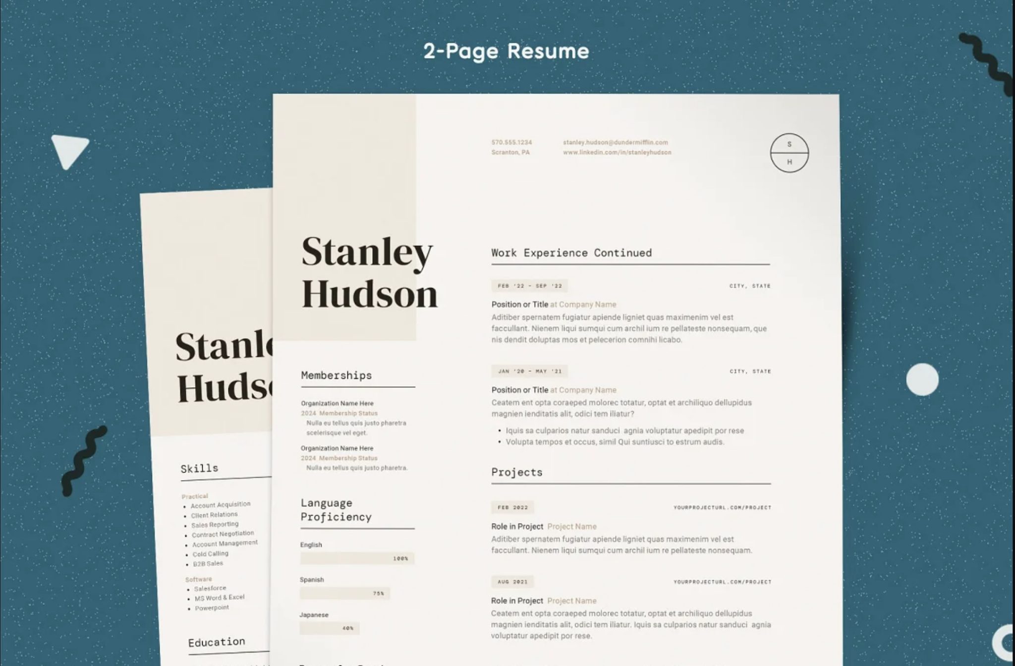 25+ Best Pages Resume & CV Templates – Yes Web Designs
