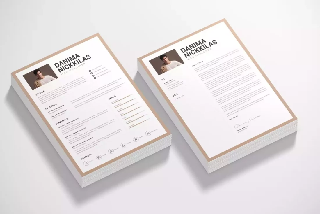 Brown Border Resume Template | Design Shack