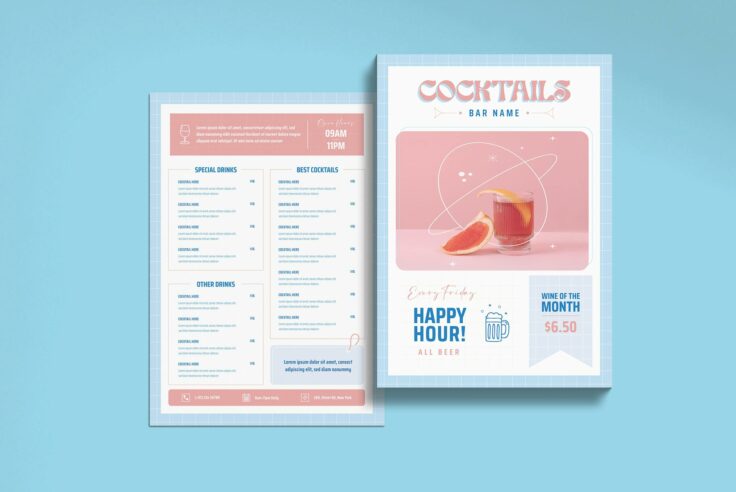 20+ Cocktail Menu Templates With Modern & Classy Design | Design Shack