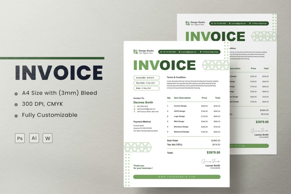 35+ Best Invoice Templates for Word (Free & Pro) 2024 - Blog of Web ...