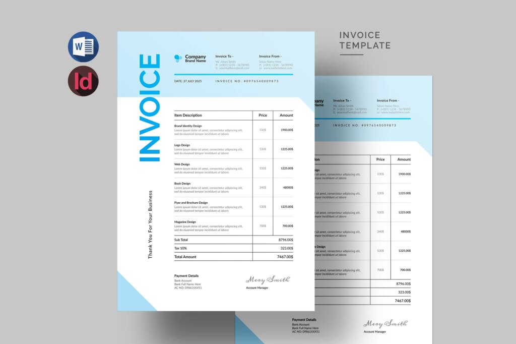 40+ Best Invoice Templates for Word (Free & Pro) 2025 - Shack Design