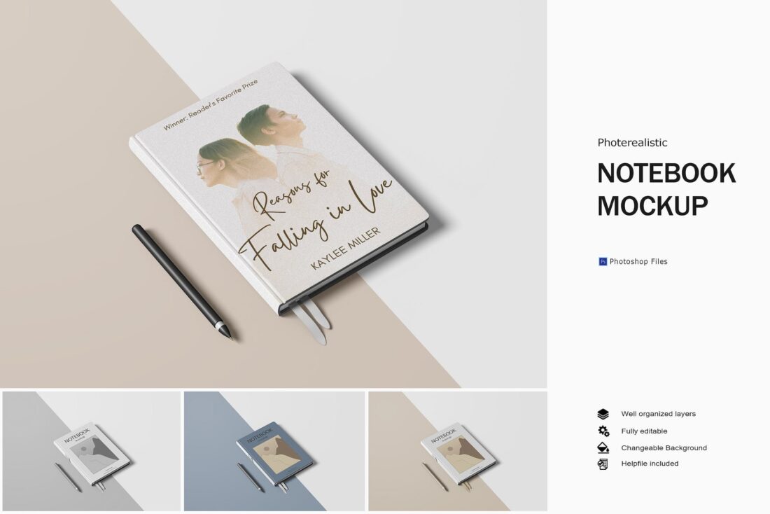 25+ Notebook Mockup Templates (Spiral Notebooks + More) | Design Shack