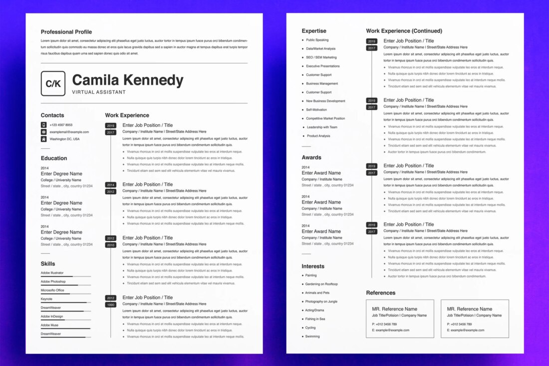 100+ Best CV & Resume Templates 2025 - Blog of Web Design, Marketing ...