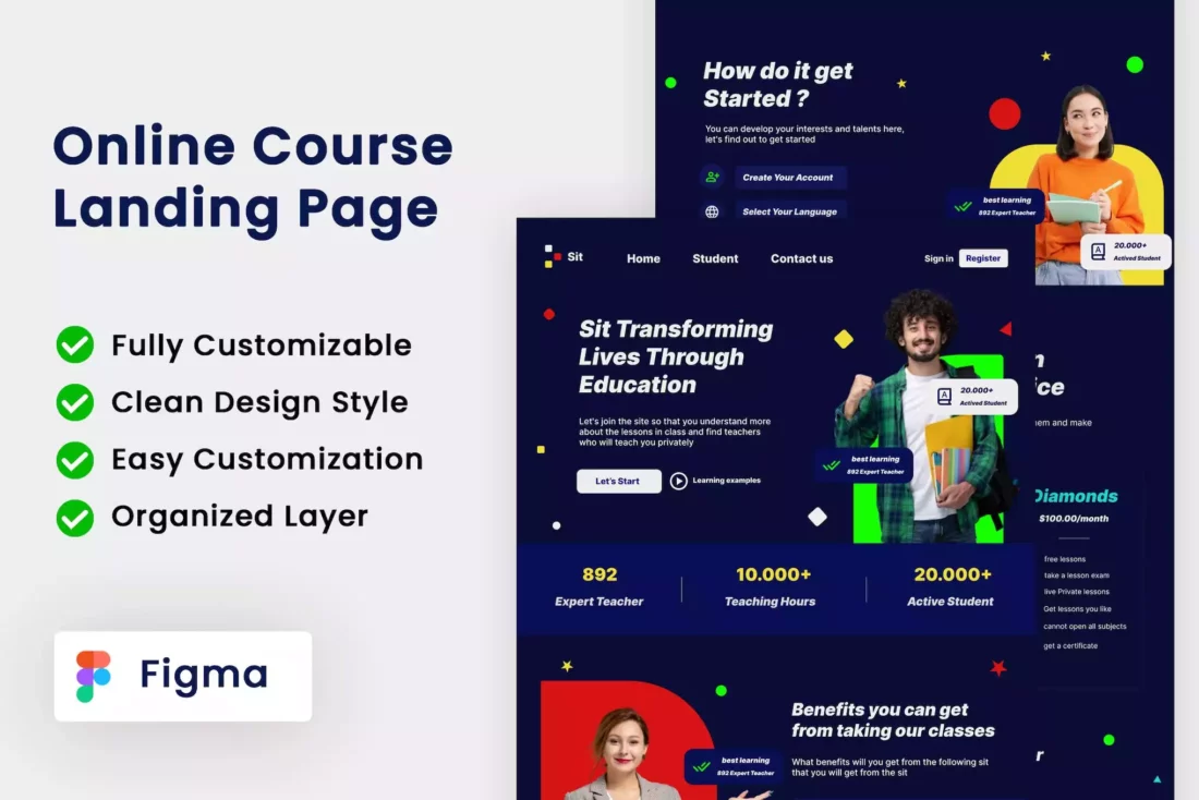 Sit Online Course Landing Page | Design Shack