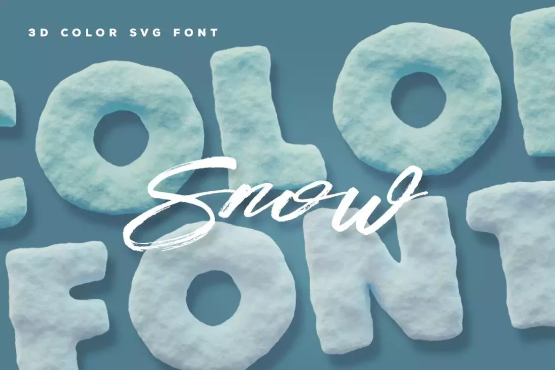 Snow 3D Color SVG Font | Design Shack