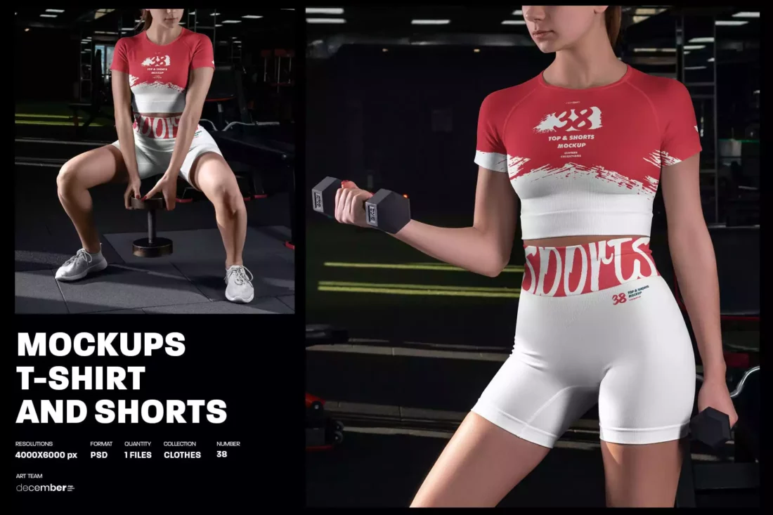 Sports & Gym Top and Shorts Mockups | Design Shack
