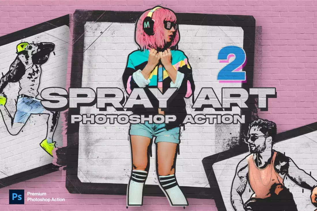 Spray Paint Art 2 Photoshop Action | Design Shack