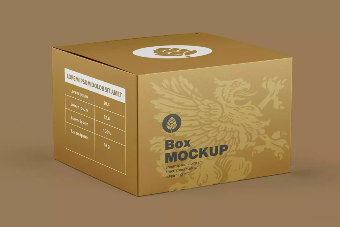 Square Cardboard Box Mockup | Design Shack