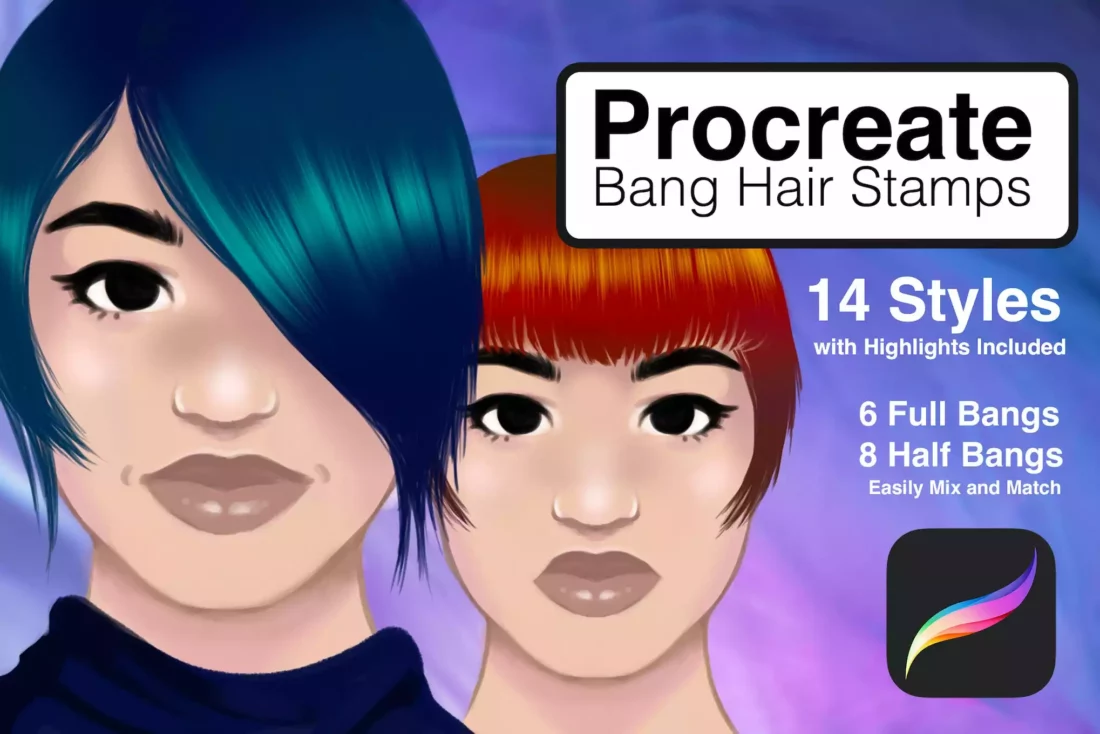 Stamp Hair Brushes for Procreate | Design Shack