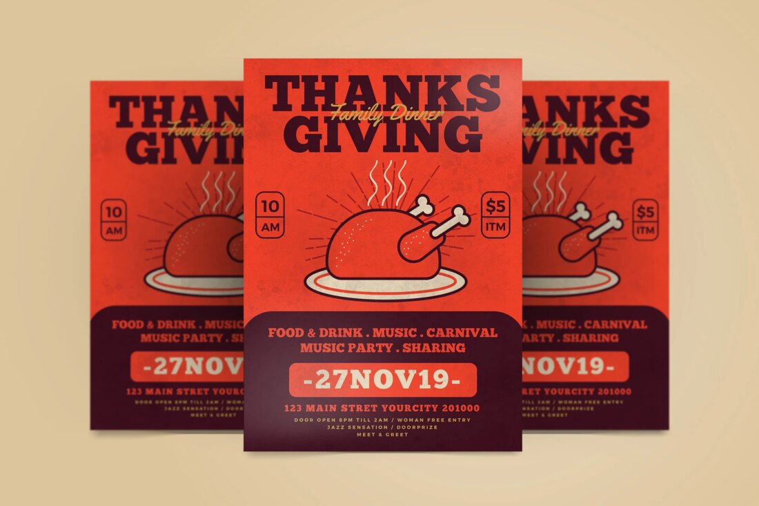 Thanksgiving Design Ideas: Flyers, Posters, Graphics & More | Design Shack