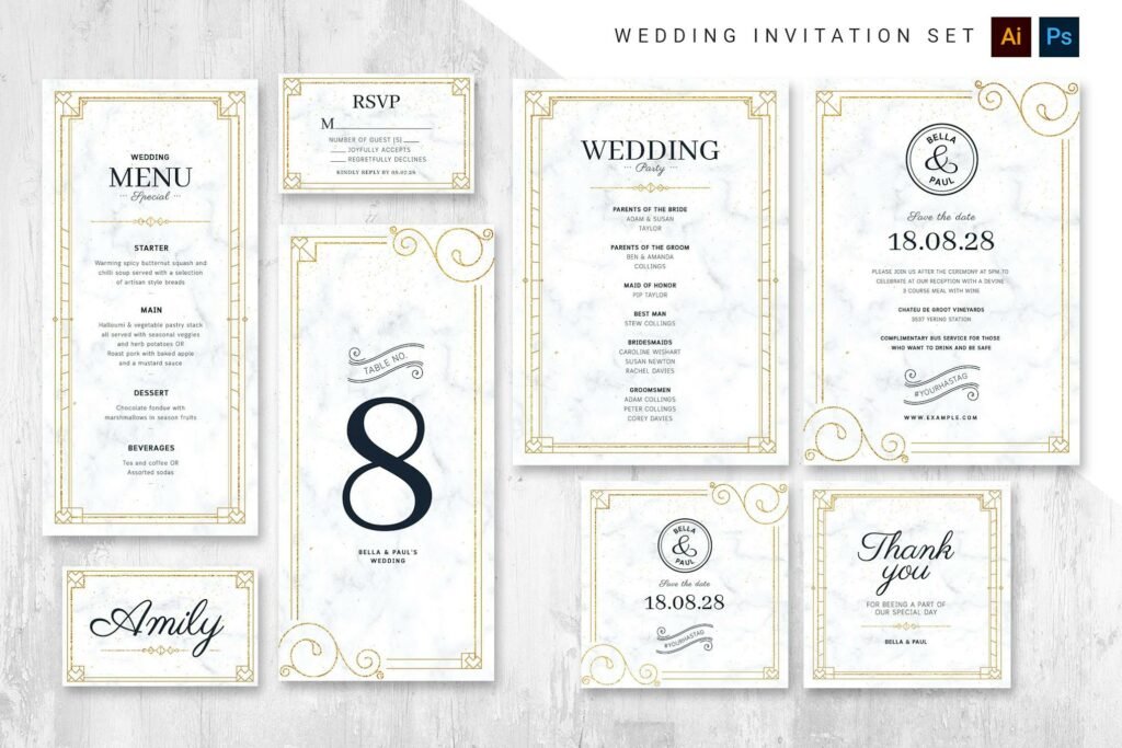 20+ Elegant Wedding Menu Templates & Ideas (For Food & Drink) | Design ...