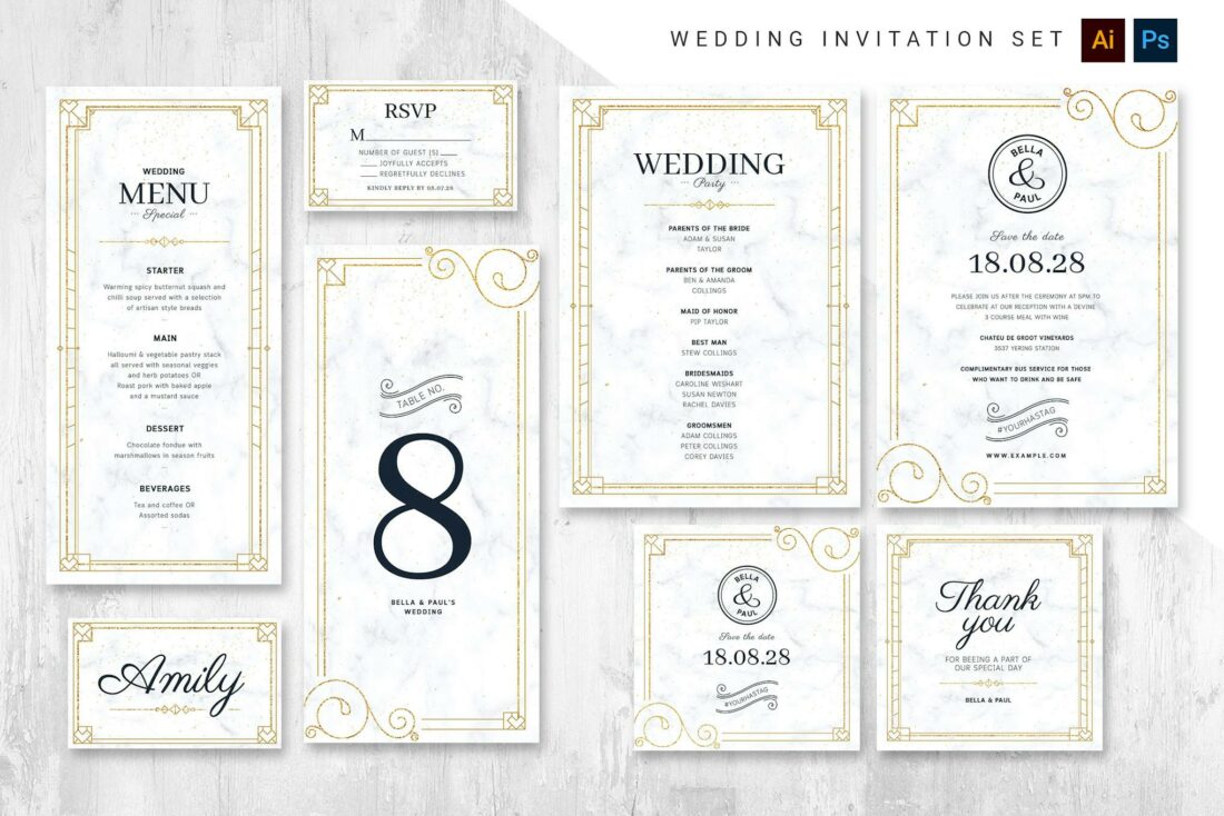20+ Elegant Wedding Menu Templates & Ideas (For Food & Drink) | Design ...