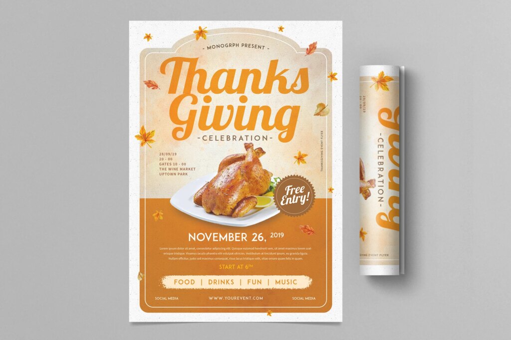 Thanksgiving Design Ideas: Flyers, Posters, Graphics & More | Design Shack
