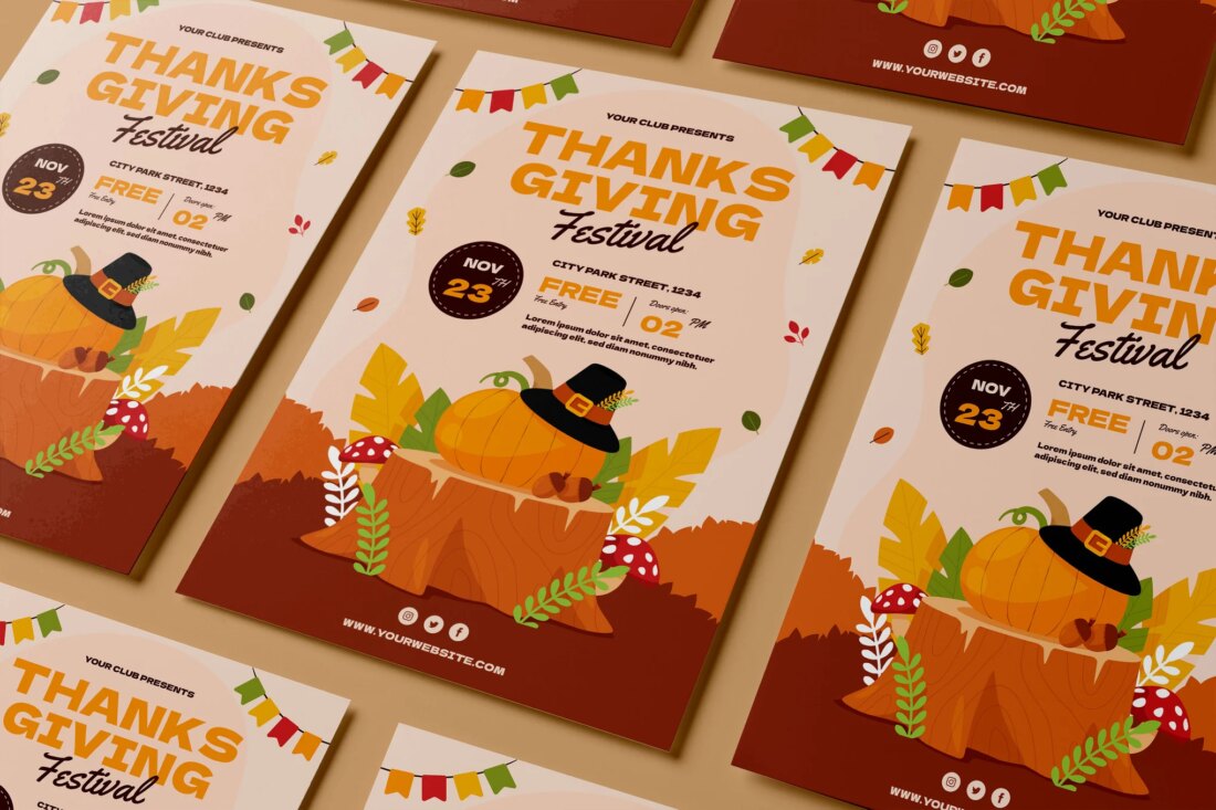 Thanksgiving Design Ideas: Flyers, Posters, Graphics & More | Design Shack