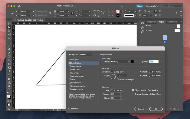 Cara Membuat Segitiga di InDesign - desainae.com Cara Membuat Segitiga di InDesign - desainae.com