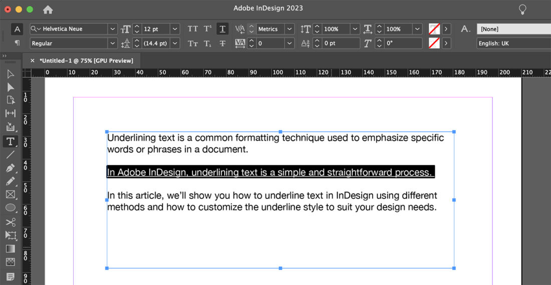 How To Underline Text In InDesign Shack Design