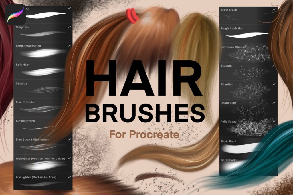 20+ Best Hair Brushes for Photoshop & Procreate | Design Shack
