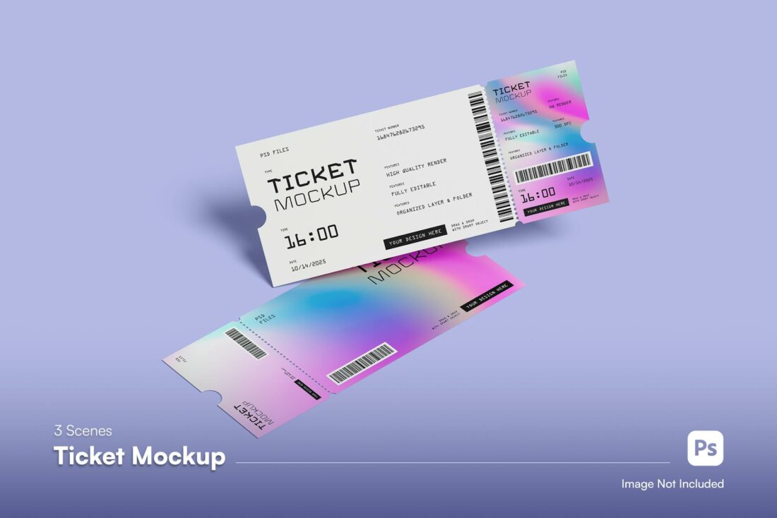 25+ Best Ticket Mockups (Events, Concerts, Plane, & More) | Design Shack