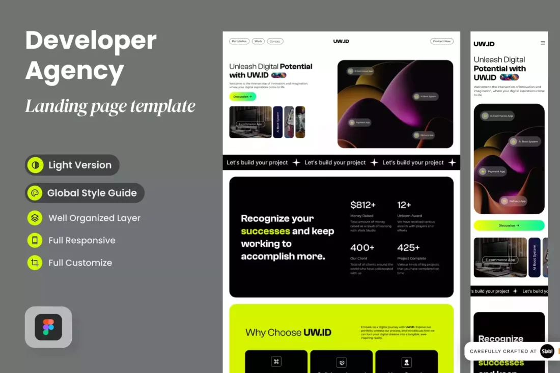 UW.ID Developer Agency Landing Page for Figma | Design Shack