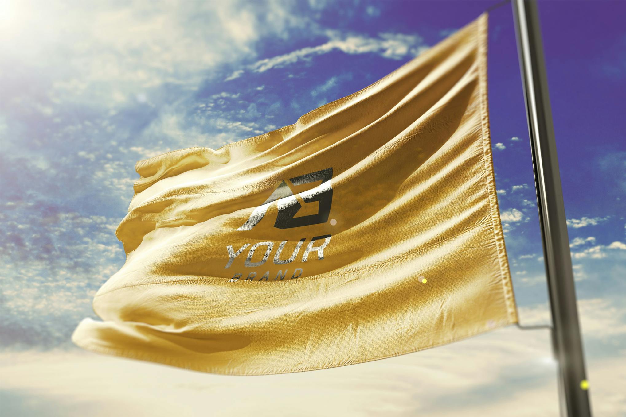 Wavy Flag Mockups Pack | Design Shack