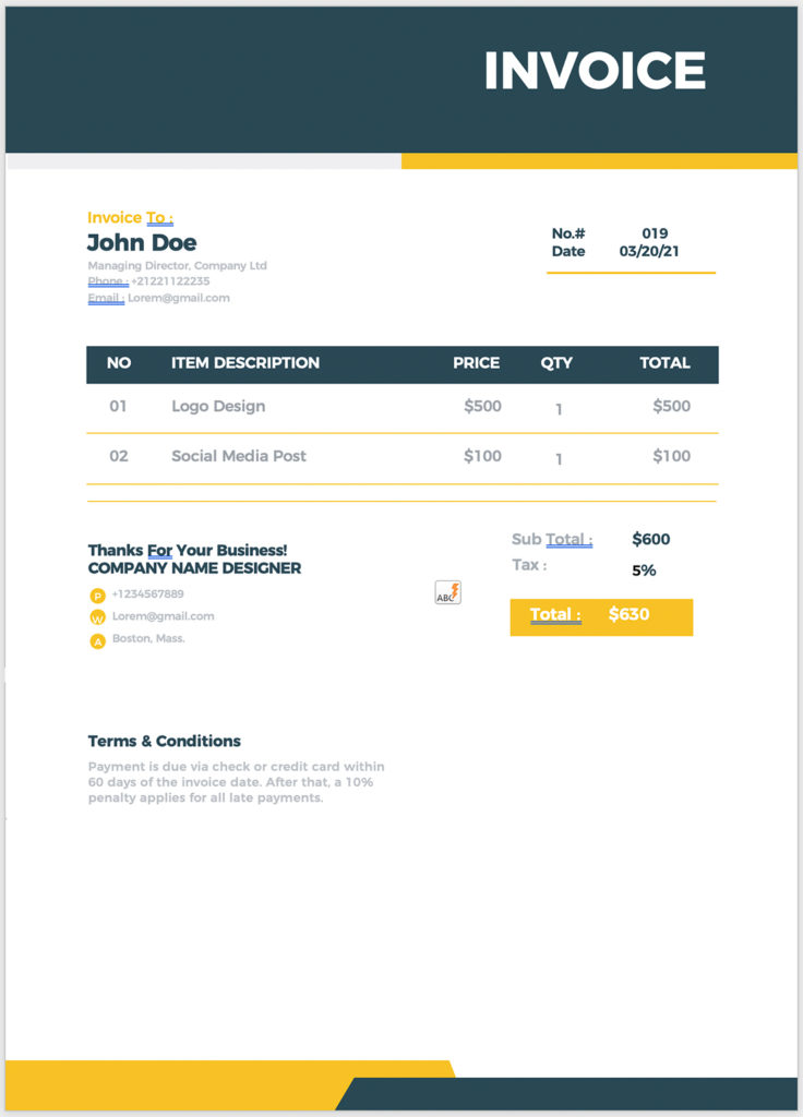 How to Create an Invoice in Word (In 3 Simple Steps!) | Design Shack