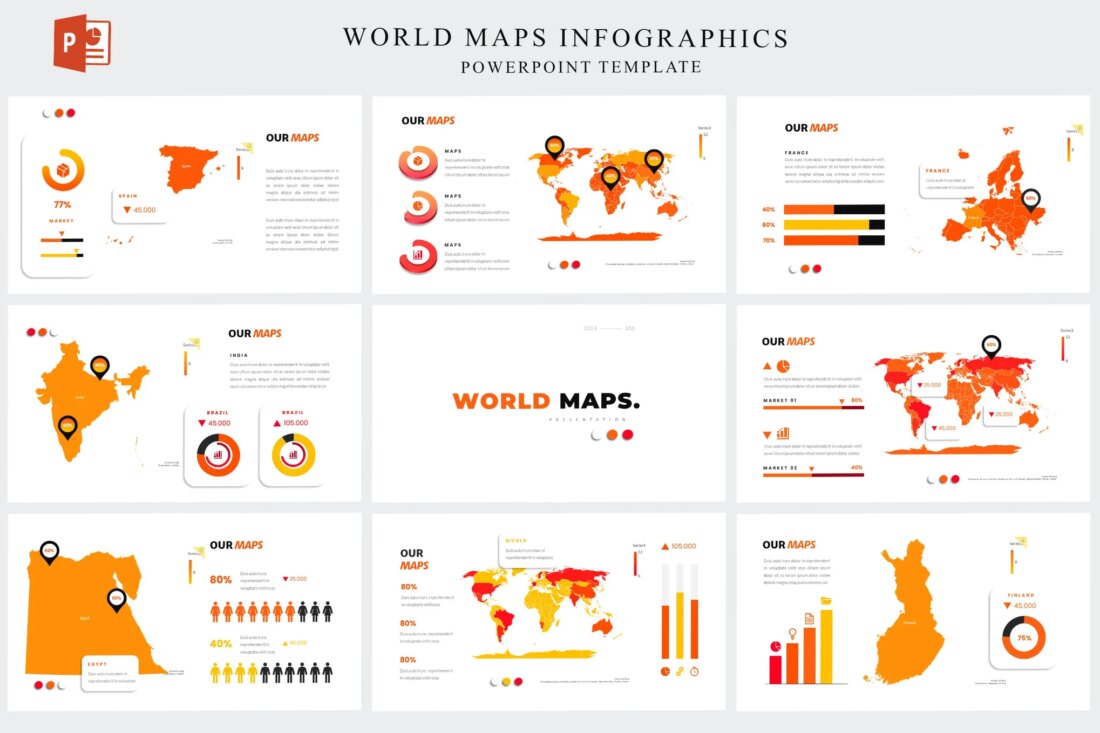 20+ Best World Map Templates for Designers (Free & Pro)